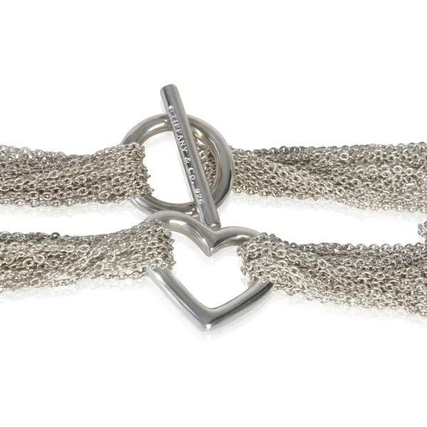 Tiffany & Co. Sterling Silver Multi-strand Heart Necklace