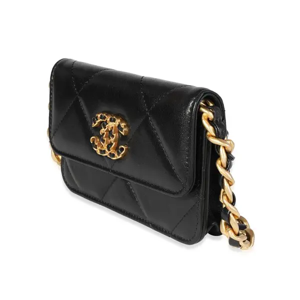 Chanel Quilted Lambskin 19 Coin Purse With Chain