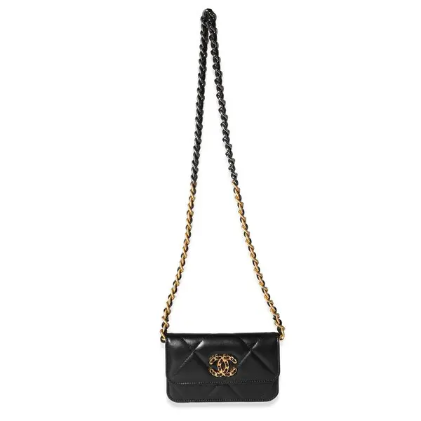 Chanel Quilted Lambskin 19 Coin Purse With Chain