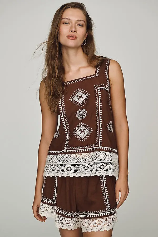 The Great. Sparrow Tank Top - Chocolate
