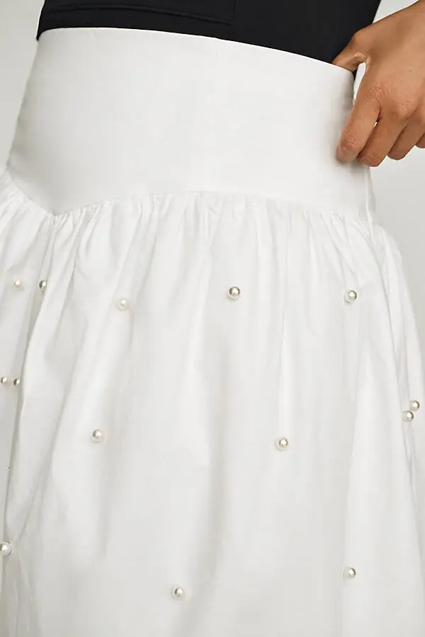 English Factory Drop-waist Embellished Skirt