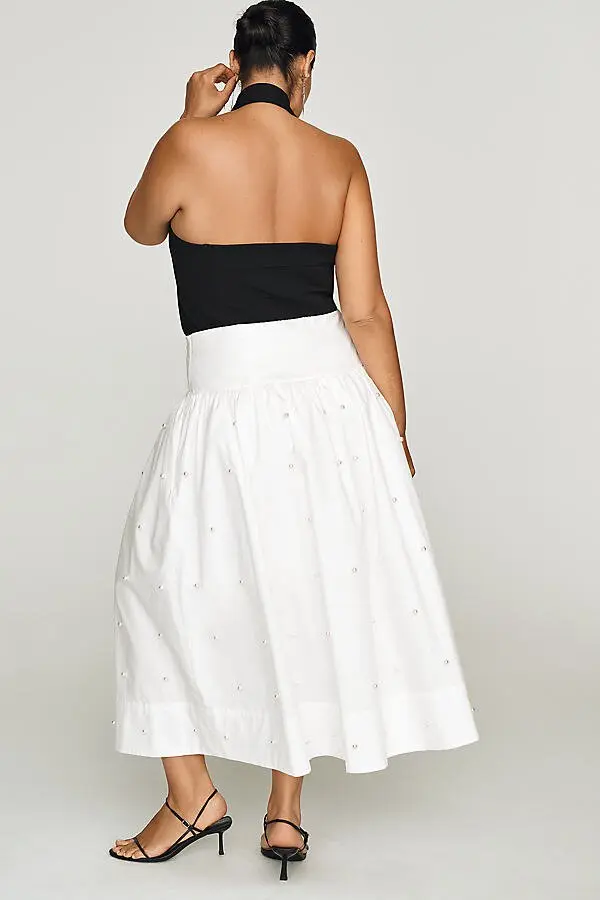 English Factory Drop-waist Embellished Skirt
