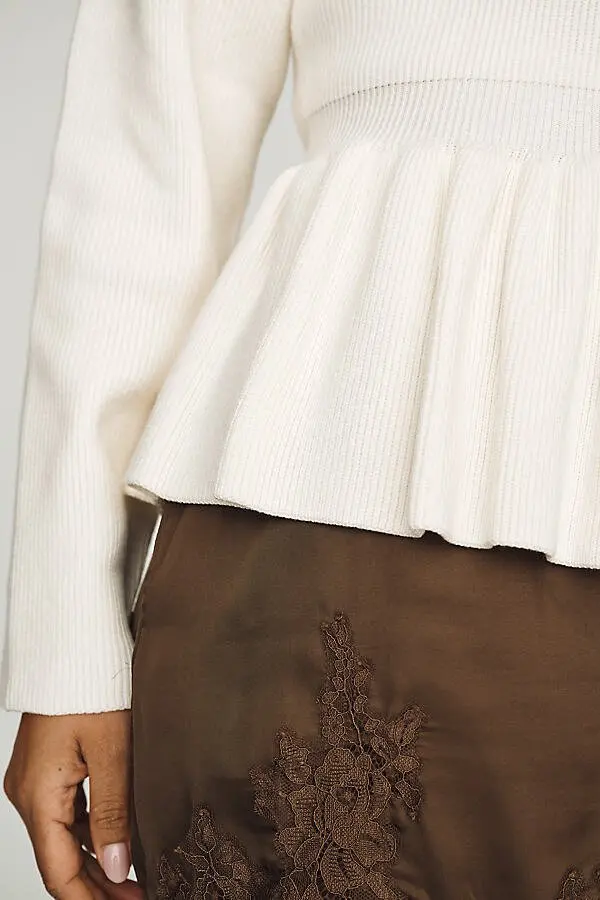 English Factory Peplum Cardigan Top