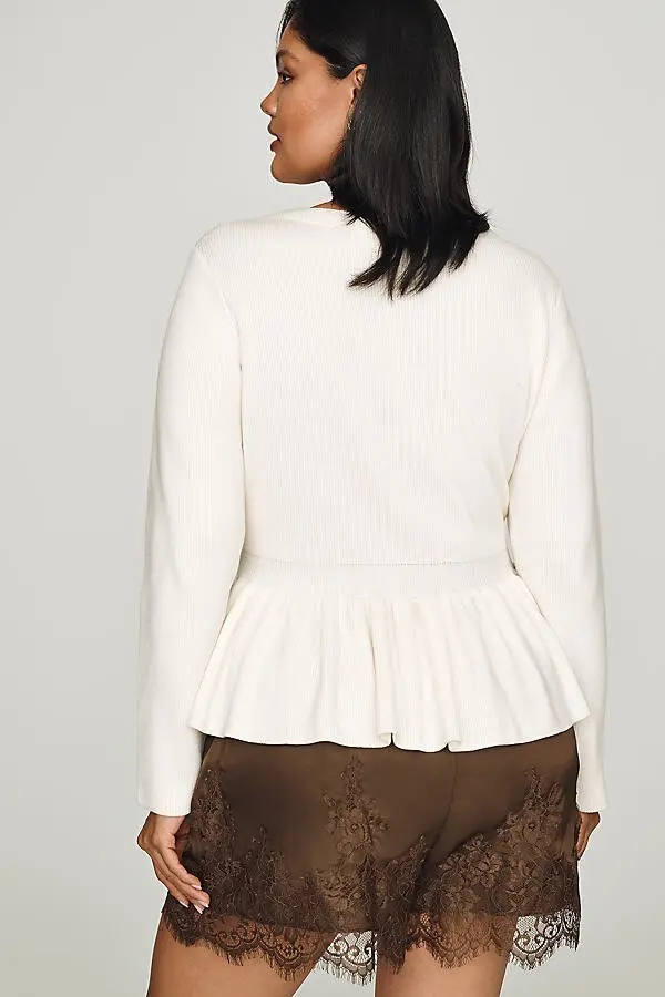 English Factory Peplum Cardigan Top