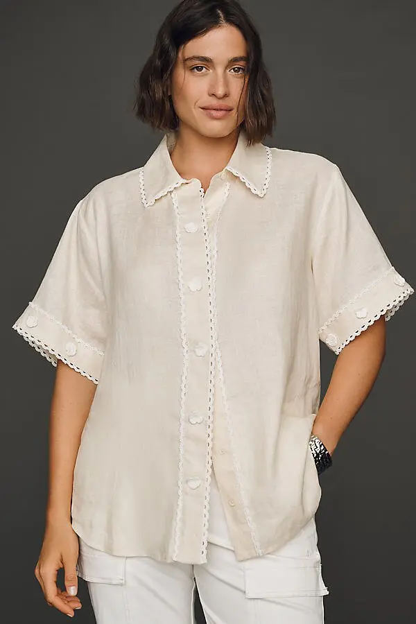 English Factory Len Buttondown Shirt - Beige