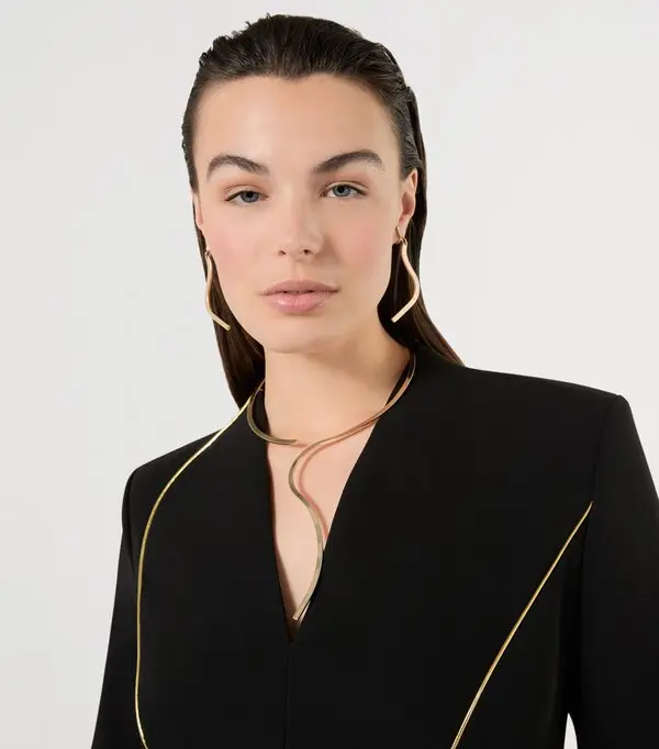 Marina Rinaldi Tone Necklace And Clip-on Earring Set