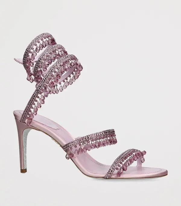 Rene Caovilla Satin Chandelier Heeled Sandals