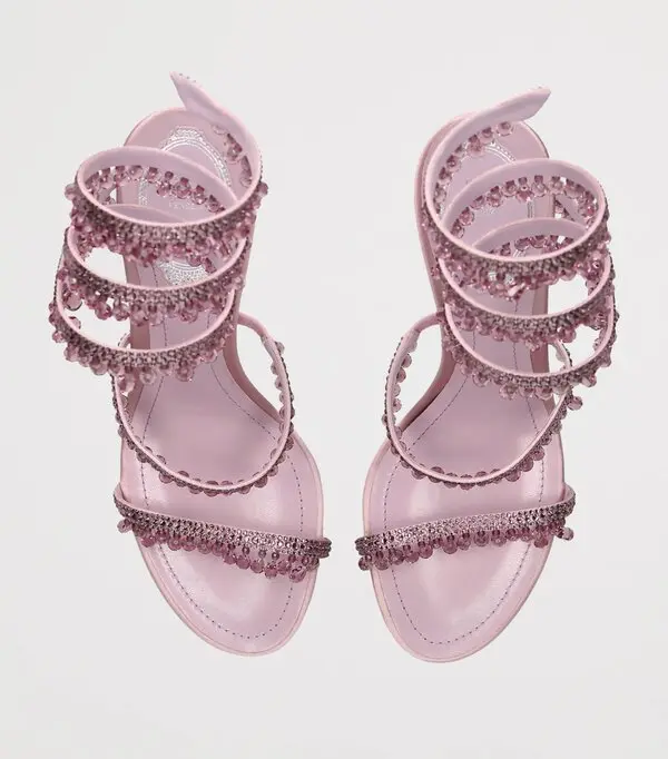 Rene Caovilla Satin Chandelier Heeled Sandals