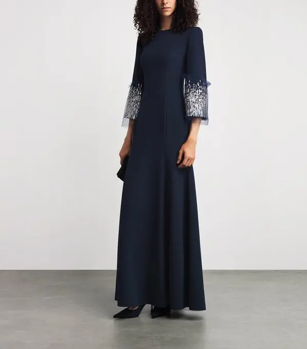 Jenny Packham Anita Embellished Cuff Maxi Dress