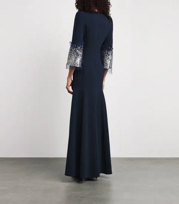 Jenny Packham Anita Embellished Cuff Maxi Dress