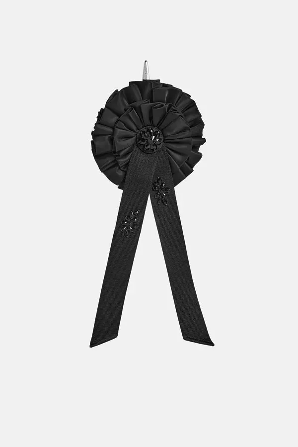 Simone Rocha Rosette Coin Purse With Embroidery - Black