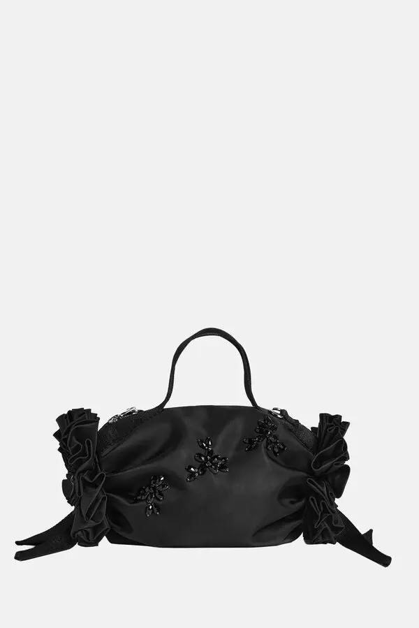 Simone Rocha Mini Bag With Double Ribbon Rosette - Nero