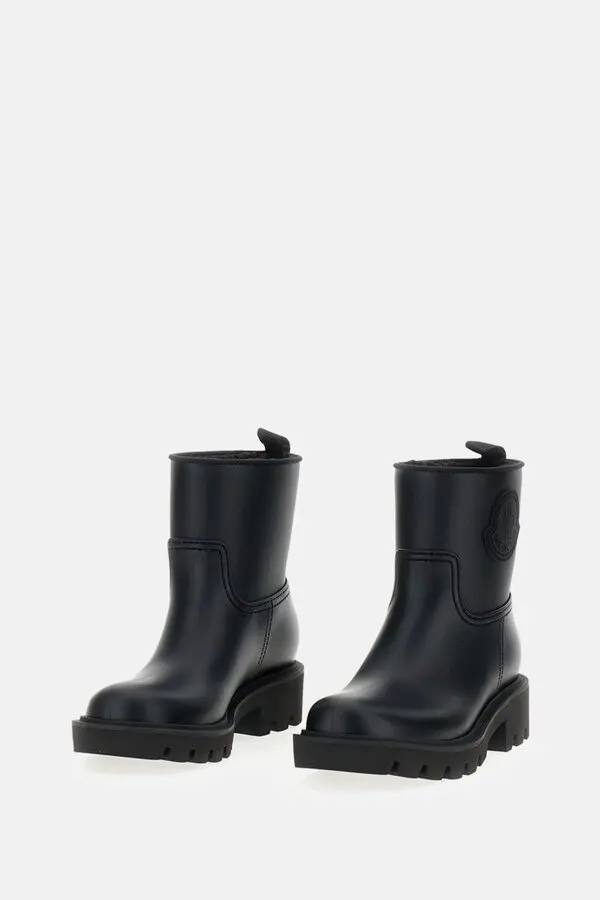 Moncler Kickstream Waterproof Pvc Rain Boots With Lug Sole - Black