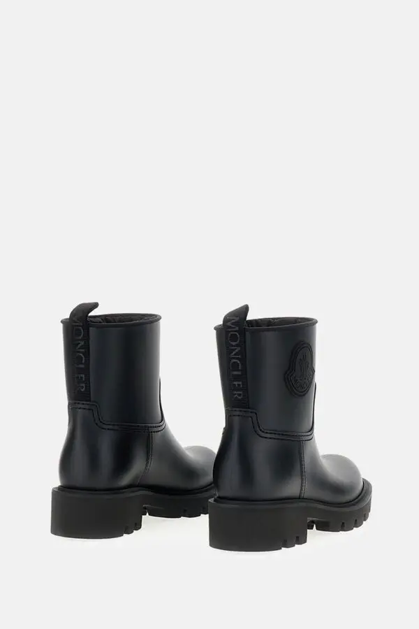 Moncler Kickstream Waterproof Pvc Rain Boots With Lug Sole - Nero