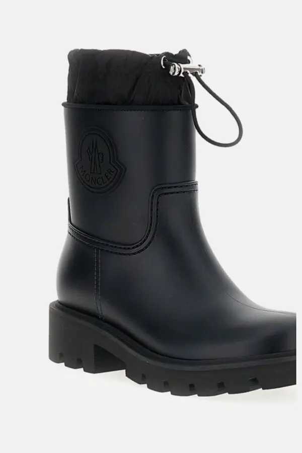 Moncler Kickstream Waterproof Pvc Rain Boots With Lug Sole - Nero