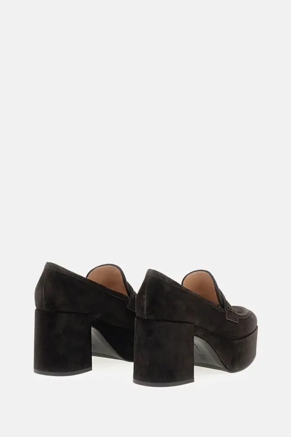 GIANVITO ROSSI Suede Platform Loafers - Marrone
