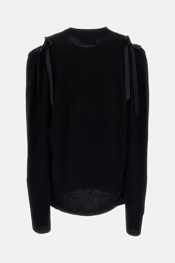 Simone Rocha Cashmere V-neck Sweater With Bow Detail