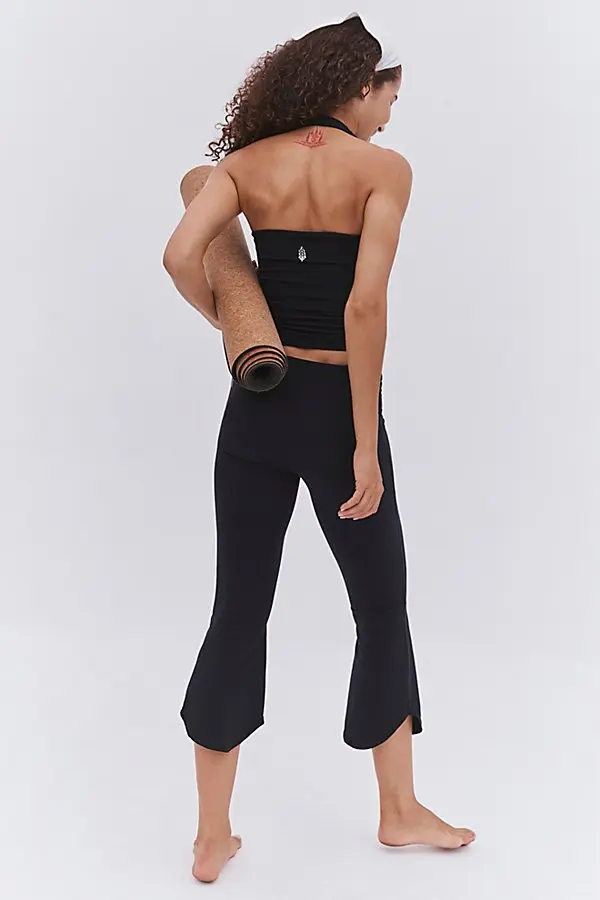 Free People Epic Kick Cropped Flare Pants - Black