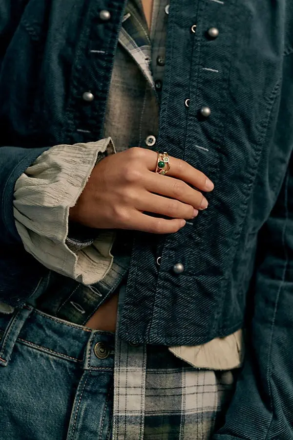 Free People Claudia Outfit Completer Ring With Stone Detailing - Semi Stone Loop