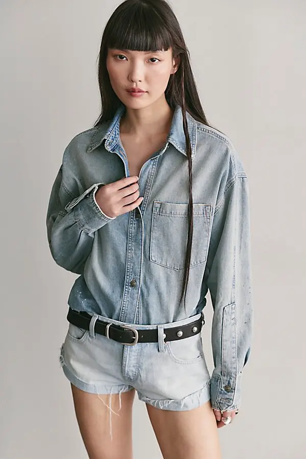 Free People We The Free Rally Cocoon Button Down Top