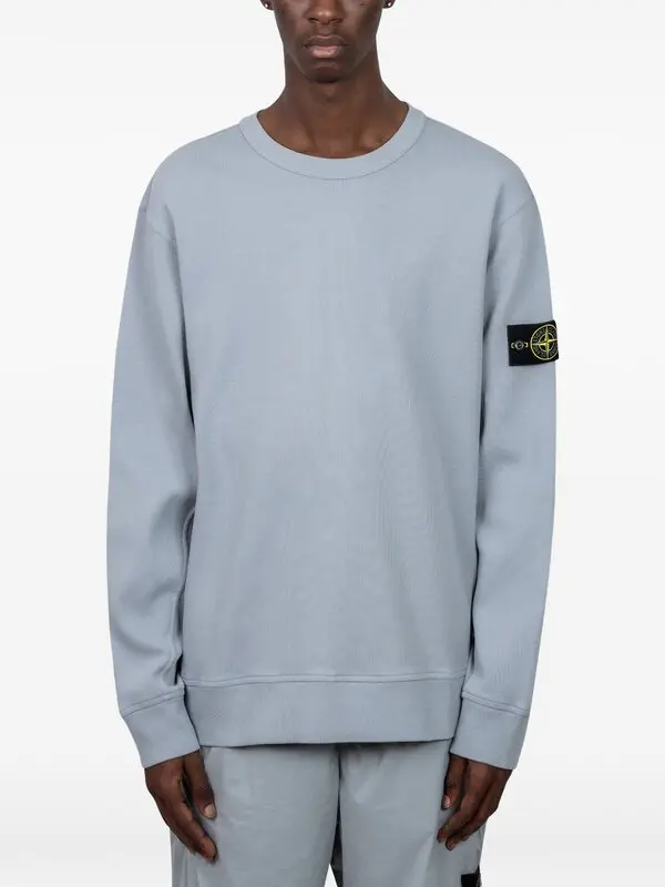 Stone Island Logo-patch Crewneck Sweatshirt - Ash Grey