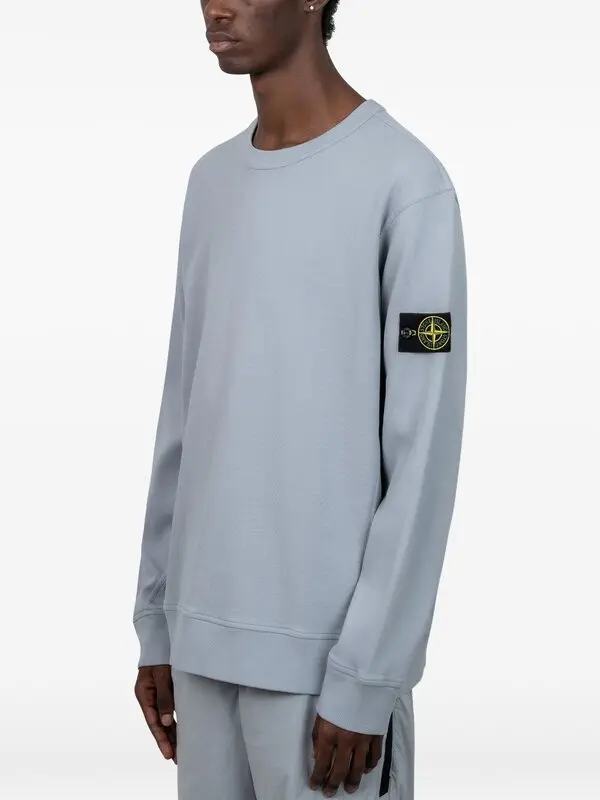Stone Island Logo-patch Crewneck Sweatshirt - Ash Grey