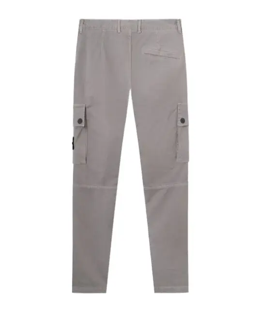 Stone Island Slim-fit Cargo Trousers With Zip Hand Pockets - Grey