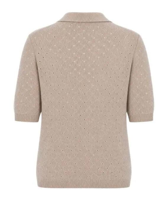 Fabiana Filippi Lapel V-neck Short-sleeved Sweater