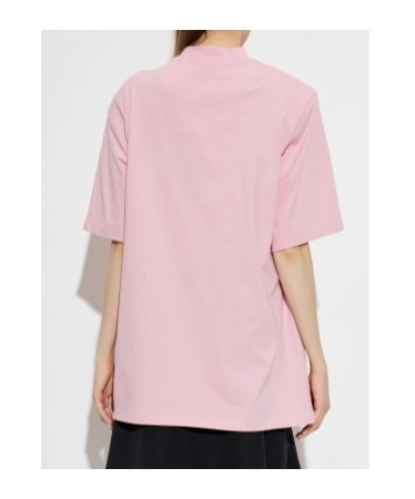 Attico High Neck T-shirt With Embroidered Logo