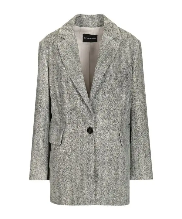 Emporio Armani Herringbone Leather Blazer