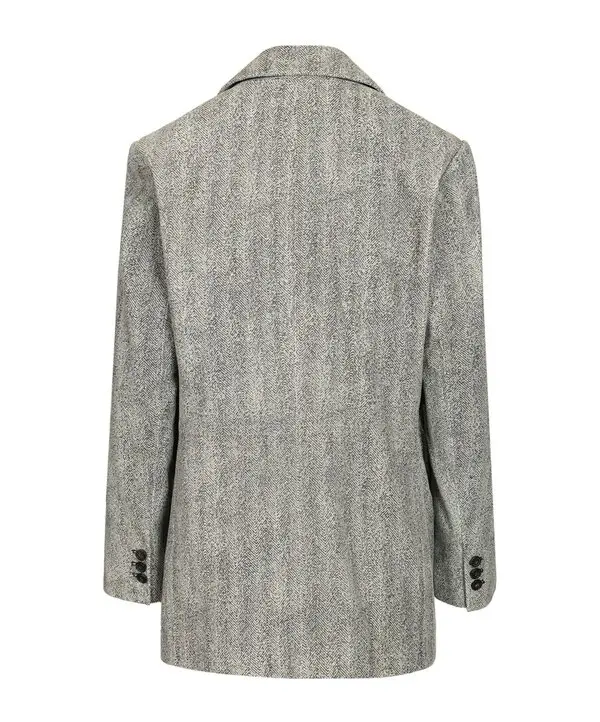 Emporio Armani Herringbone Leather Blazer
