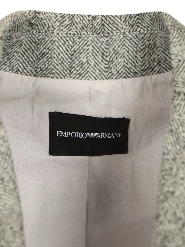 Emporio Armani Herringbone Leather Blazer