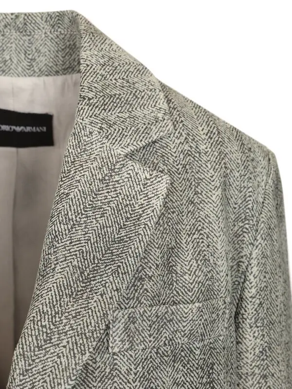 Emporio Armani Herringbone Leather Blazer