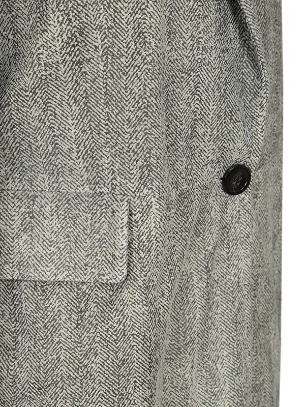 Emporio Armani Herringbone Leather Blazer
