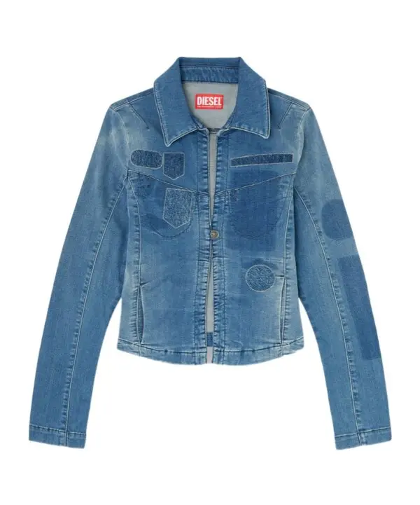 DIESEL® One-button Denim Shirt With Patch Effects