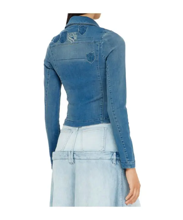 DIESEL® One-button Denim Shirt With Patch Effects