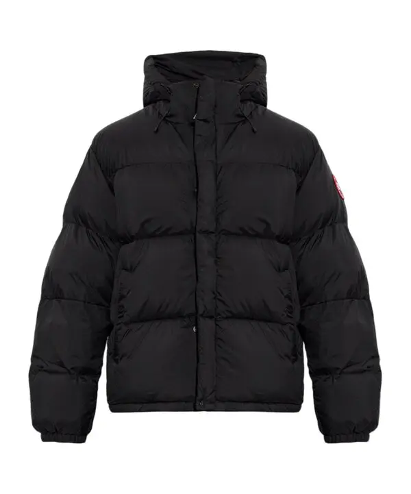 Canada Goose Sterling Down Jacket With Hood And Logo Patch - Black
