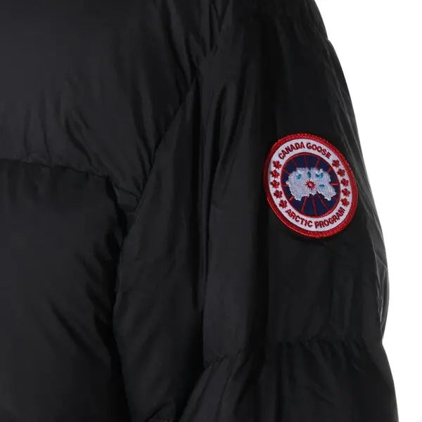 Canada Goose Sterling Down Jacket With Hood And Logo Patch - Black