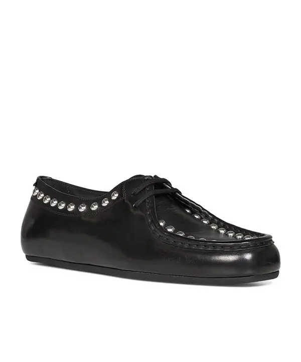 JIL SANDER Hood Stud-embellished Loafers