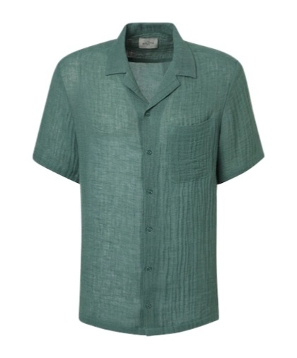 Le Kasha Botad Linen Bowling Shirt - Green