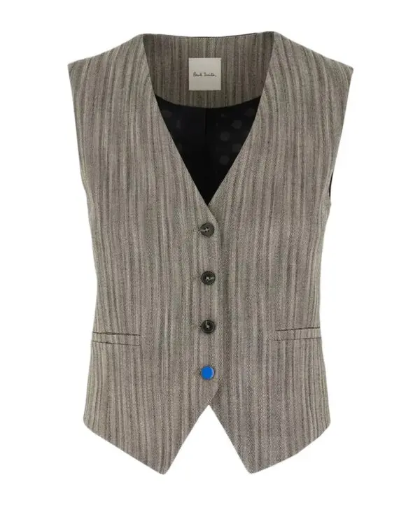 Paul Smith Herringbone Waistcoat With Contrast Back - No