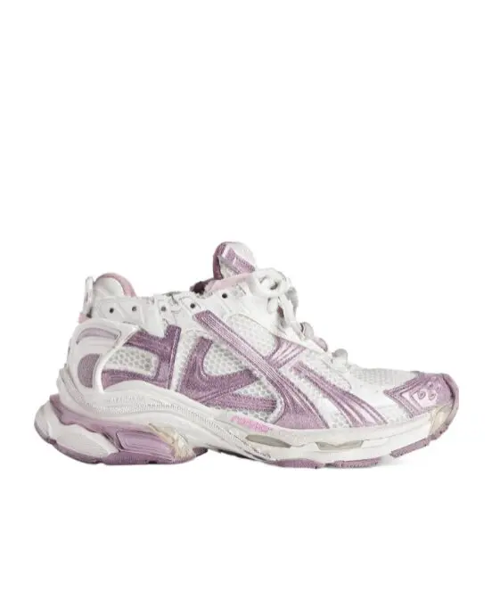 Balenciaga Runner Glitter Sneaker - White/lilac/pink