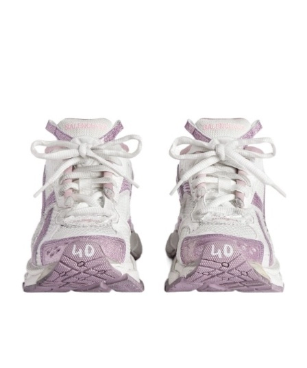 Balenciaga Runner Glitter Sneakers - White/lilac/pink