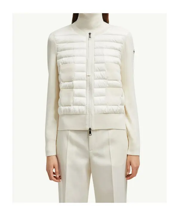 Moncler Logo Patch Zip-up Quilted Jacket
