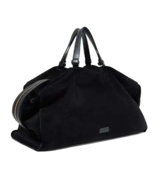 Giorgio Armani Logo Patch Zip-up Duffle Bag - Black