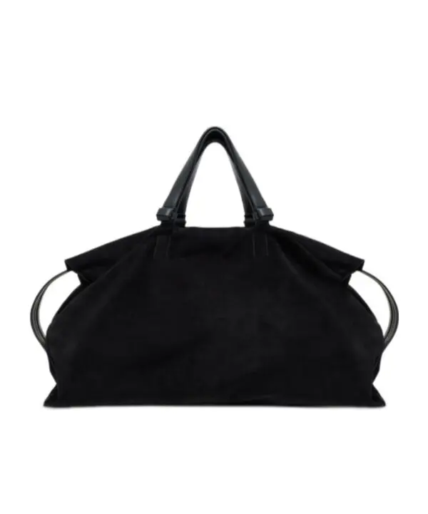 Giorgio Armani Logo Patch Zip-up Duffle Bag - Black
