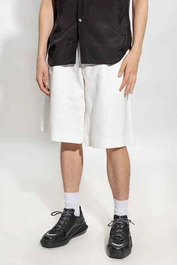 Comme Des Garçons Pleated Wide-leg Bermuda Shorts