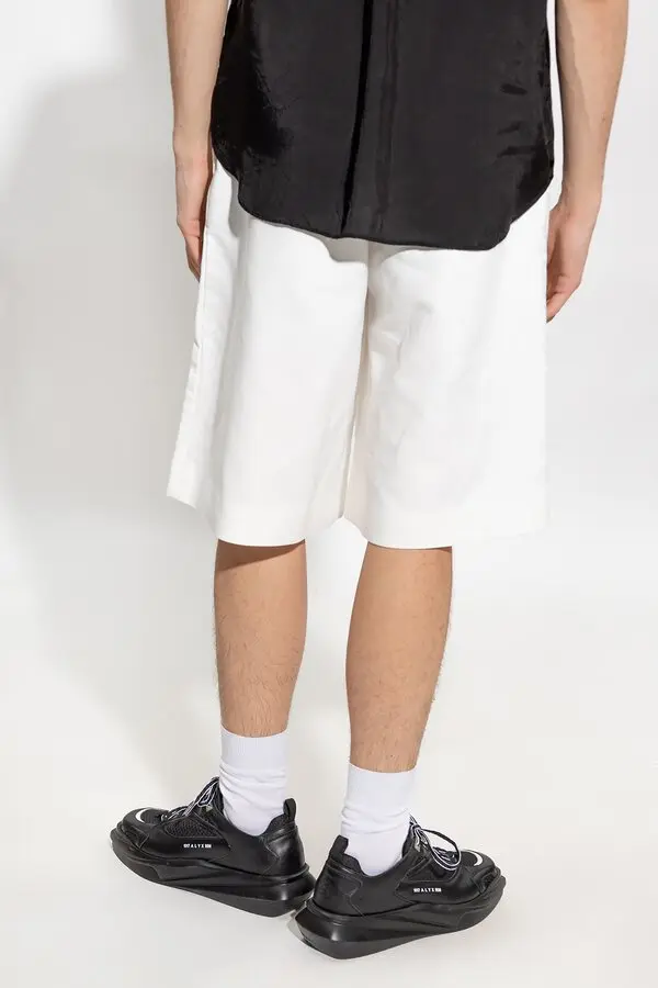 Comme Des Garçons Pleated Wide-leg Bermuda Shorts