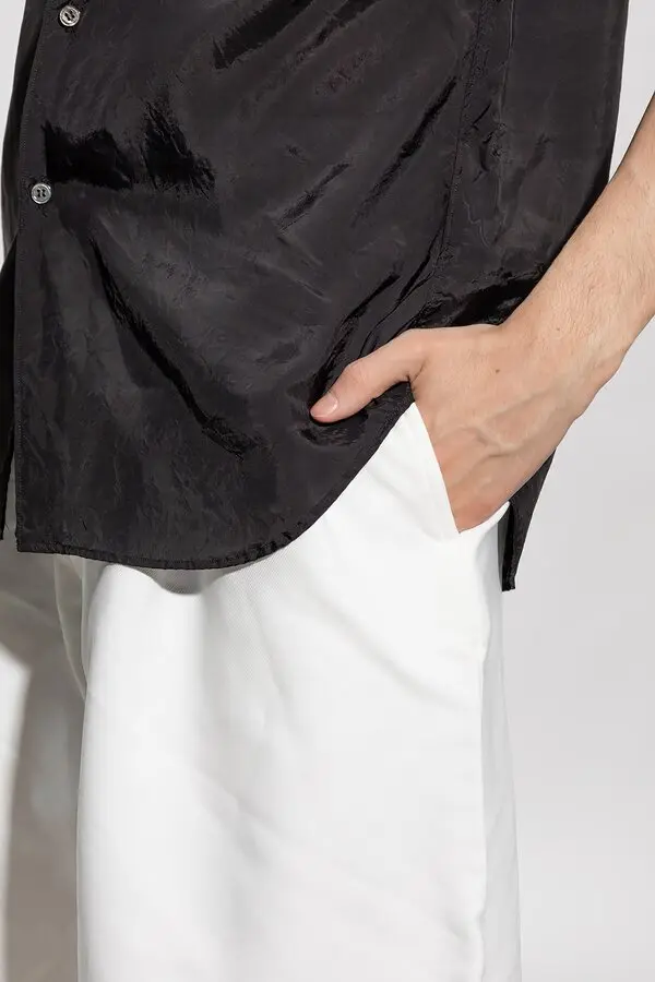 Comme Des Garçons Pleated Wide-leg Bermuda Shorts