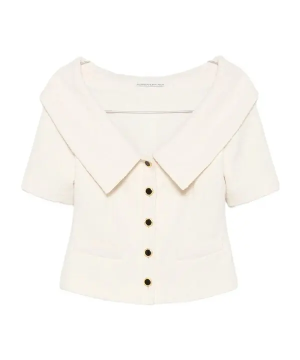 Alessandra Rich Short-sleeved Jacket - White